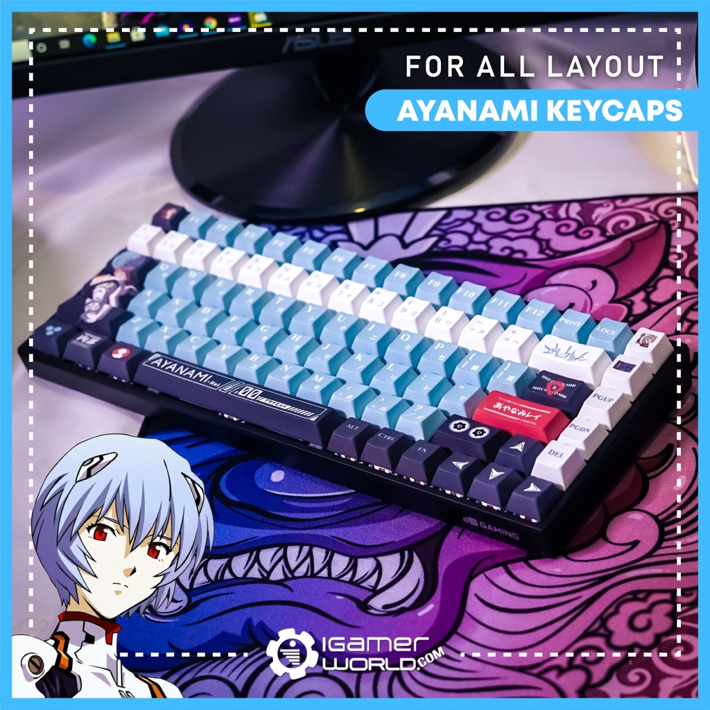 Jual Keycaps Evangelion Ayanami Rei PBT Dyesub for Mechanical Keyboard ...