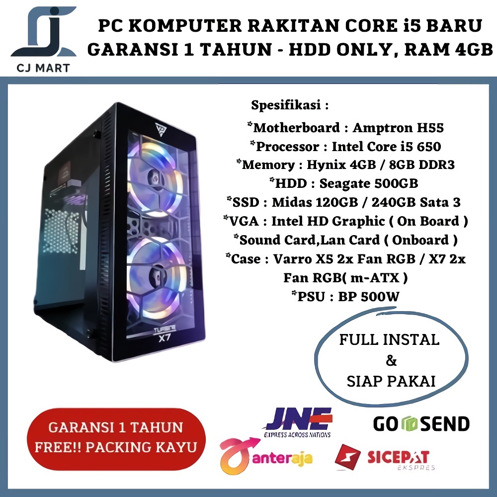 Jual PC / CPU / KOMPUTER RAKITAN CORE i5 BARU GARANSI 1 TAHUN - SSD 120GB ONLY, RAM 8GB | Shopee ...