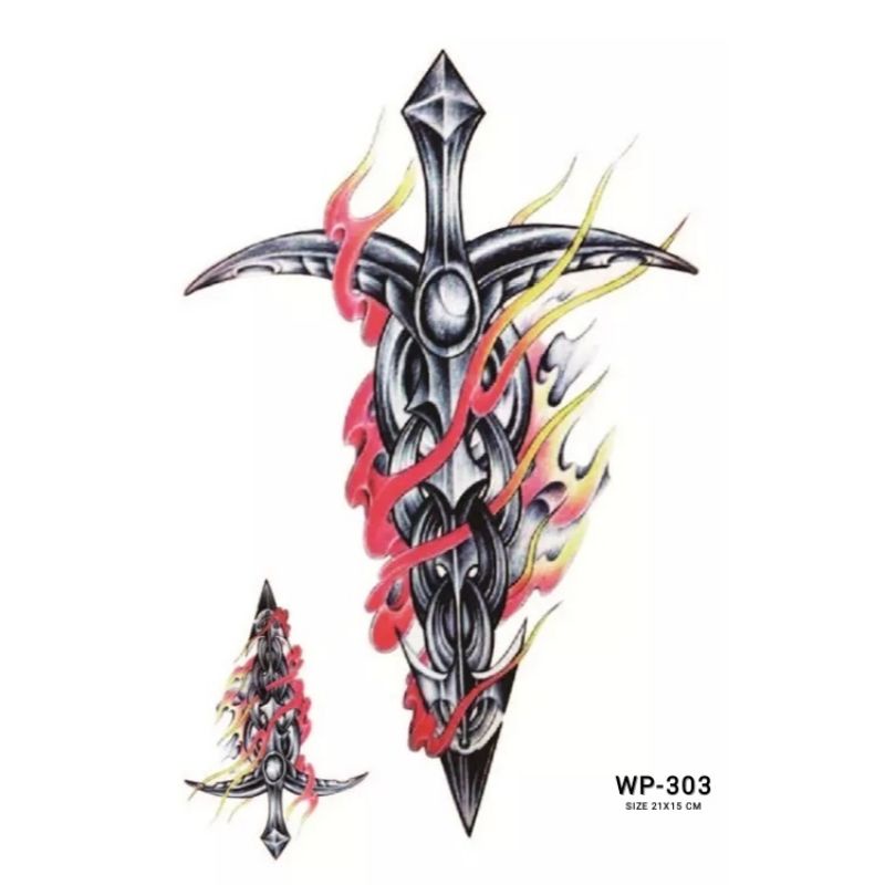 Jual TERBARU TATTO TEMPORER TEMPORARY TATTOO MOTIF SENJATA PISTOL PISAU ...