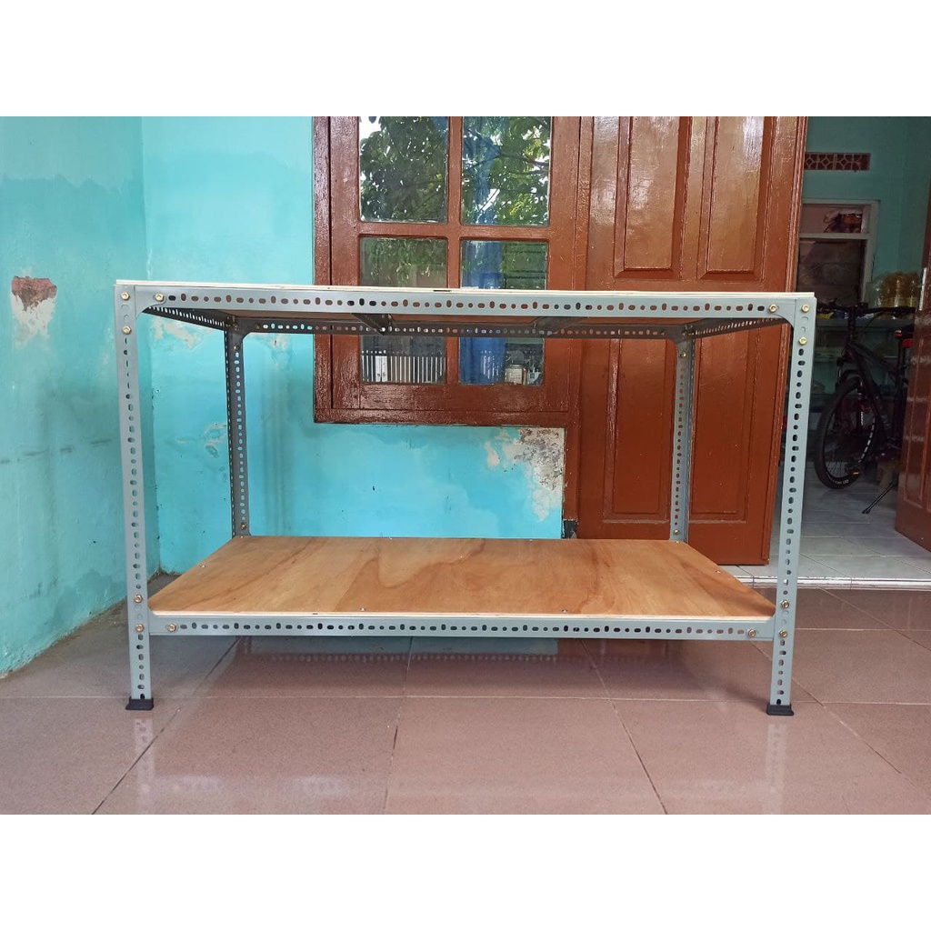 Jual RAK SUSUN P100 L50 (cm) 2 TINGKAT RAK BESI SIKU LUBANG SERBAGUNA | Shopee Indonesia