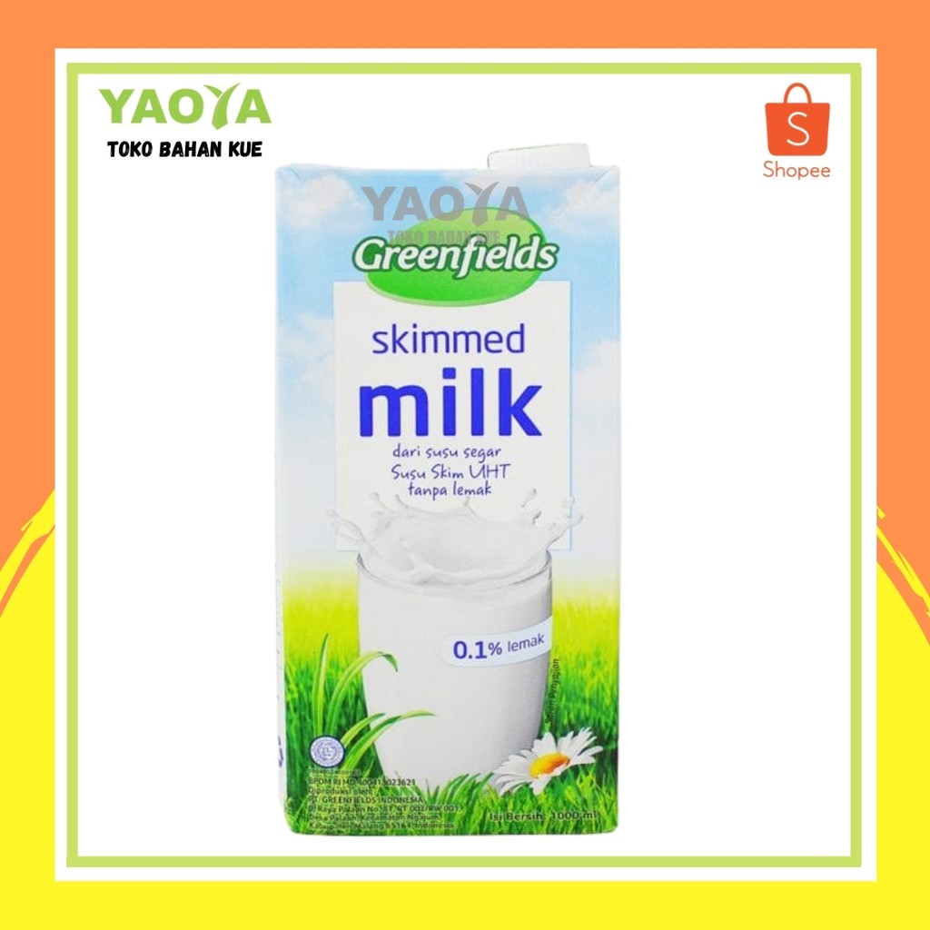 Jual GREENFIELDS UHT 1 LITER SKIMMED | Shopee Indonesia