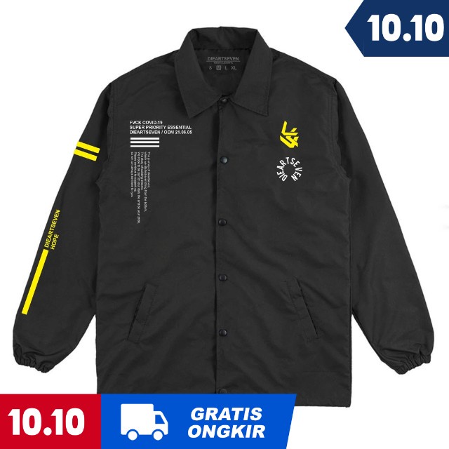 Jual Dieartseven - Coach Jacket Distro Pria Survival Black | Shopee ...