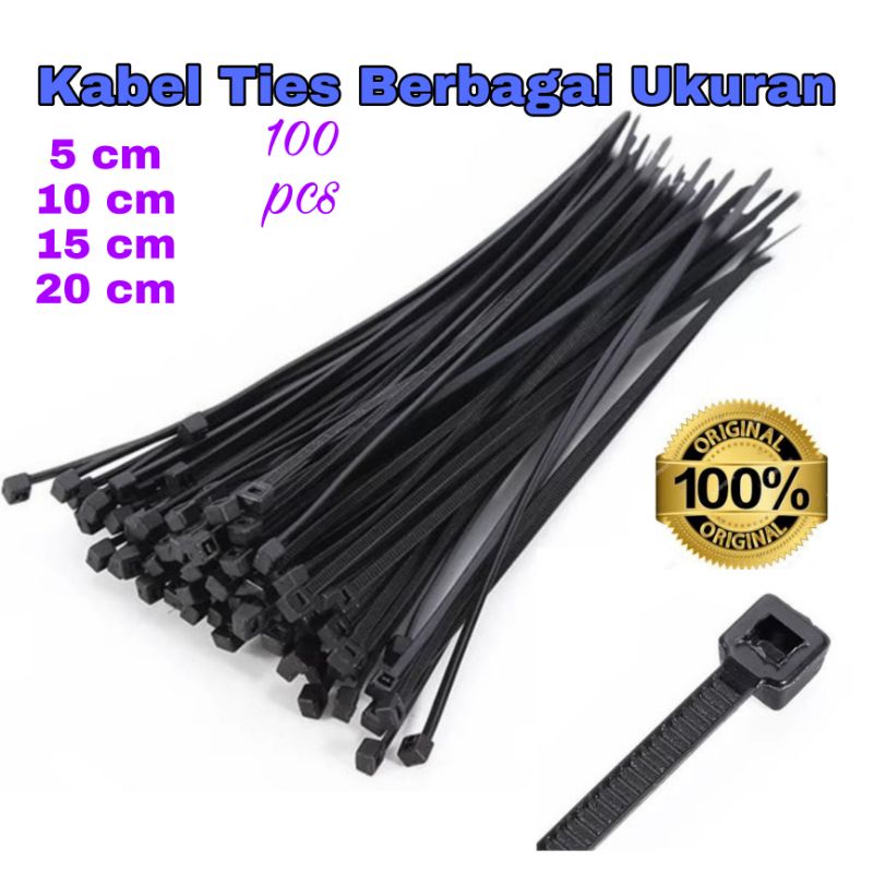 Jual Kabel Tali Tie Ties Cable Tis Pengikat Hitam | Shopee Indonesia