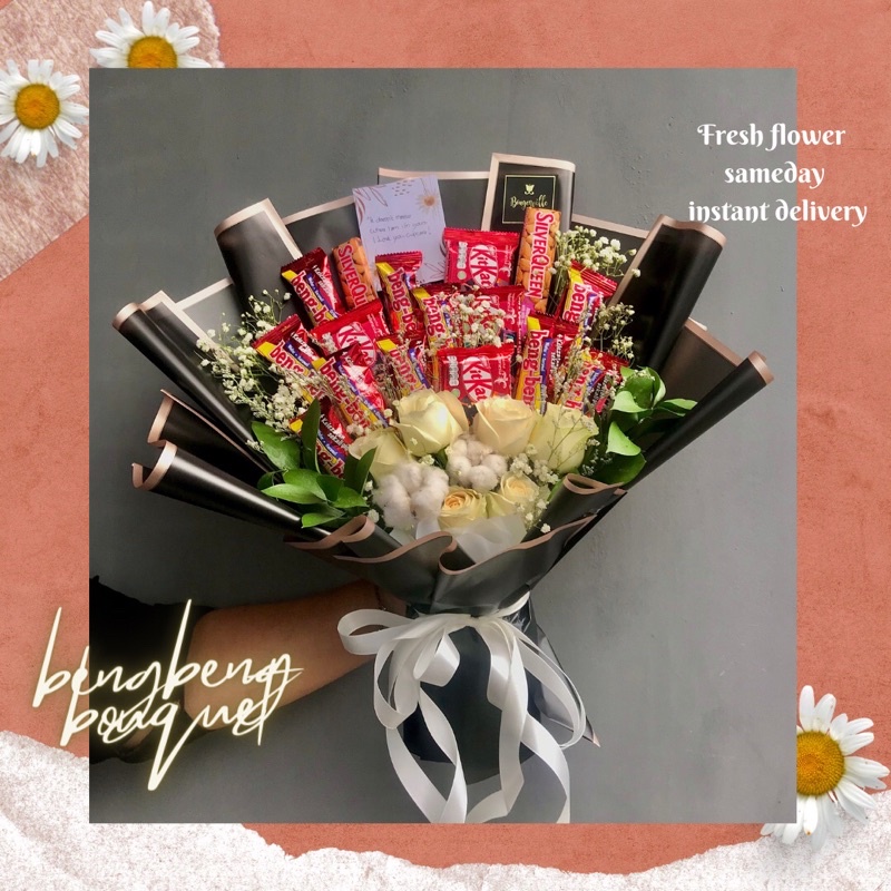 Jual buket snack bengbeng bouquet coklat snack bouquet buket coklat dan ...