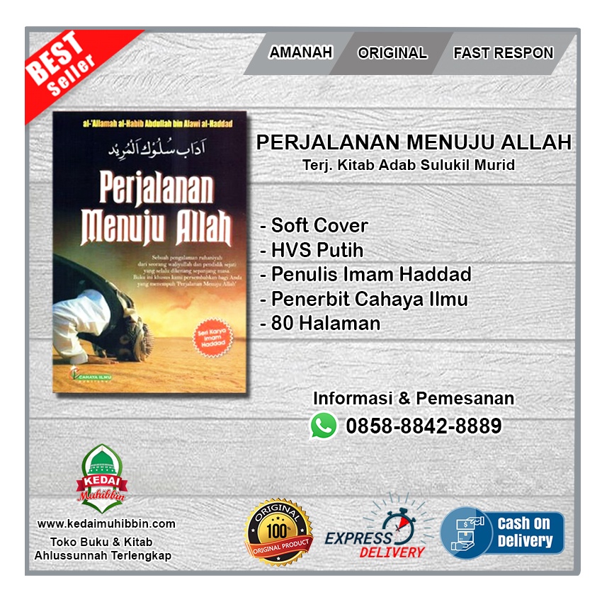 Jual PERJALANAN MENUJU ALLAH Terjemah Adab Suluk Al Murid Karya Imam Haddad (100% Buku Islam ...