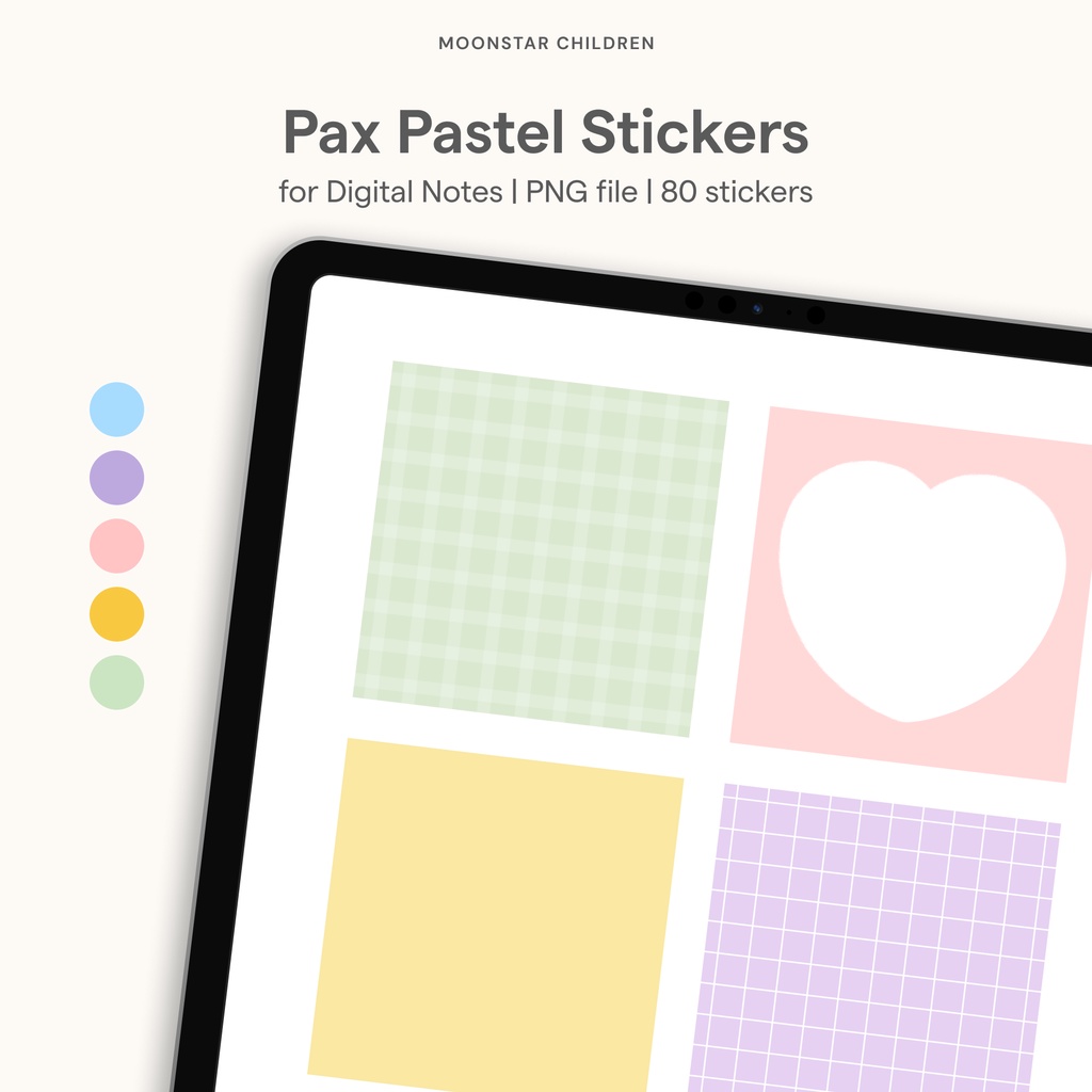 Jual Pax Pastel Sticky Notes Digital Memo Stickers for Bujo Bullet ...
