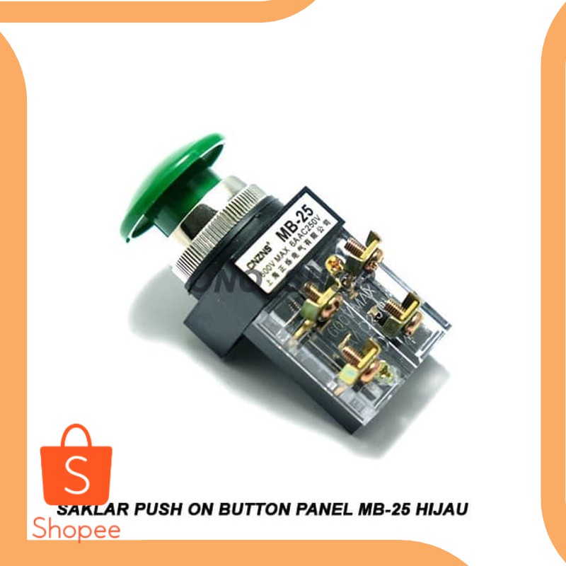 Jual Unik perkakas Saklar Push On Button Panel MB-25 Hijau 19DEZ ...