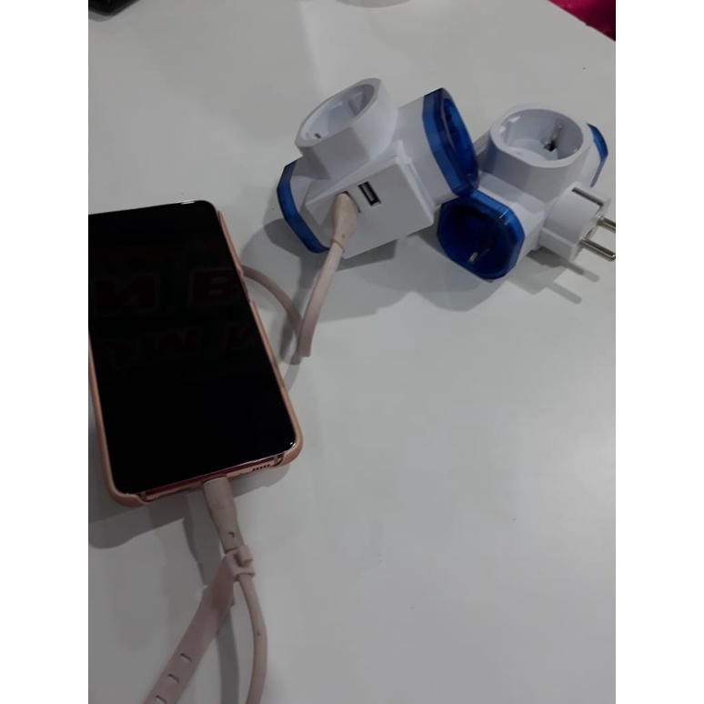 Jual STEKER LETER T MULTI 3 COLOKAN STOP KONTAK PLUS 2 PORT USB (CAS HP ...