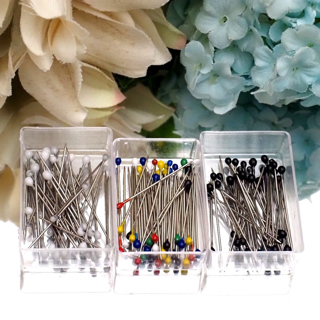 Jual Jarum Pentul Hijab / Jarum Pentul Mini /Head Pins Kecil Kotak ...