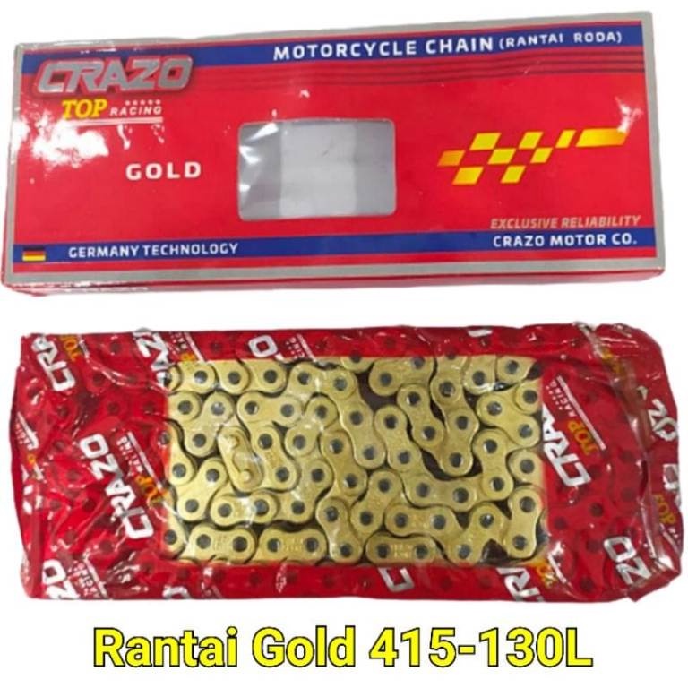 Jual CRAZO Racing Rantai Roda Motor 415H 130L Gold | Shopee Indonesia