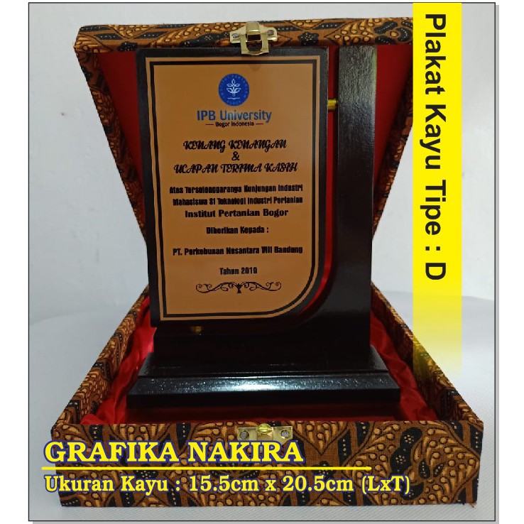 Jual Plakat Kayu Souvenir / Vandel Kayu Murah Bagus + Box Dus Batik ...