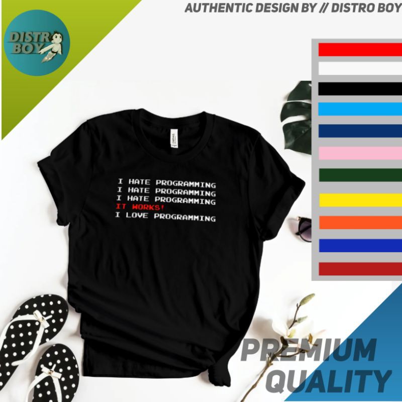 Jual Kaos Programmer Baju t-shirt Programmer I Hate Programming and I ...