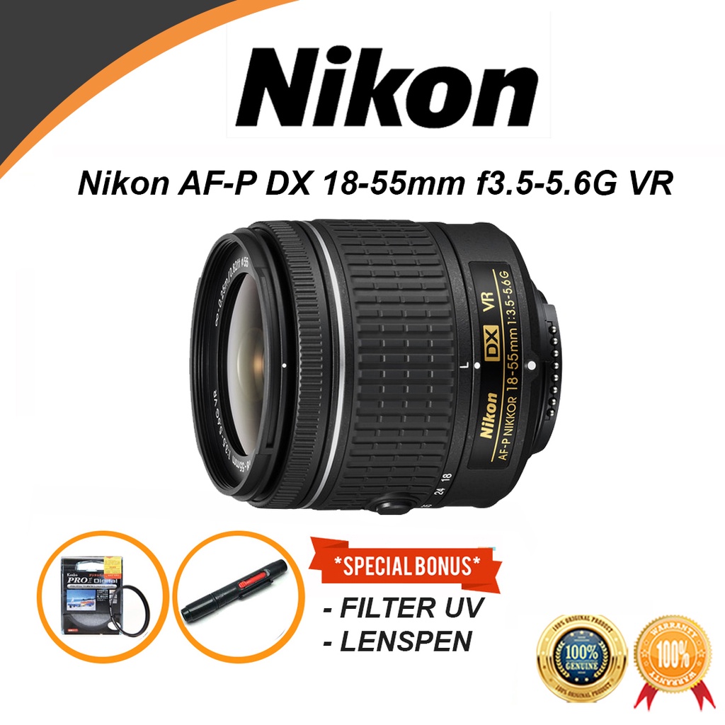 Jual Lensa Nikon AF-P DX NIKKOR 18-55mm f3.5-5.6G VR Lens | Shopee ...