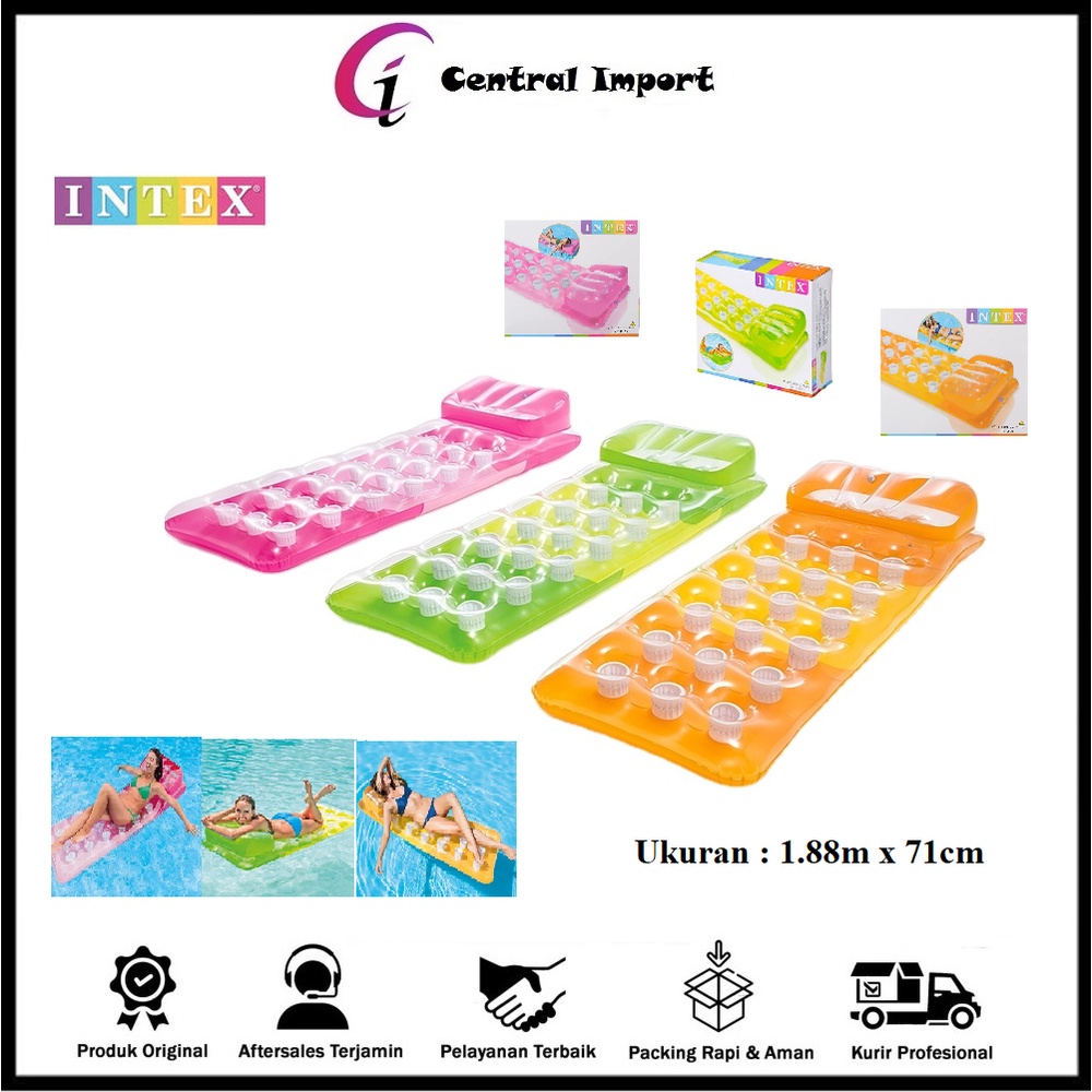 Jual Intex Kasur Air 18 Pocket Lounge- Pelampung Kolam Berjemur - Intex ...