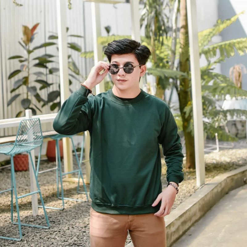 Jual SWEATER POLOS SWETER BASIC CREWNECK FLECE TEBAL JATIM JAWA TIMUR ...