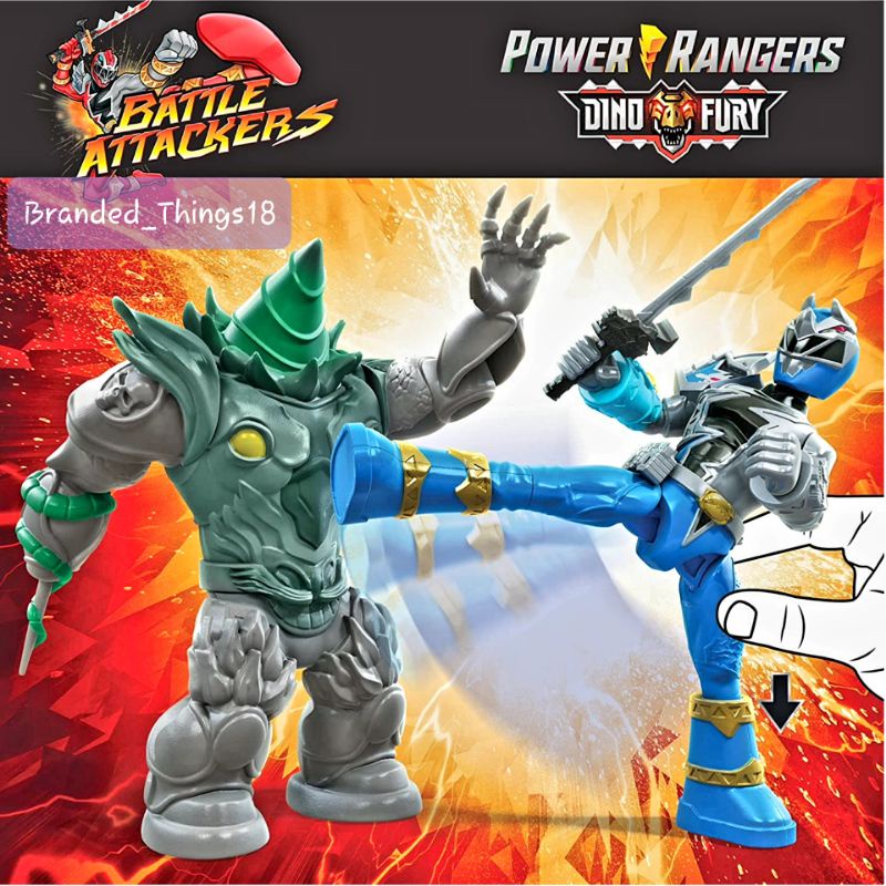 Jual Power Rangers Dino Fury Battle Attackers 2 Shockhorn Attack Sporix ...