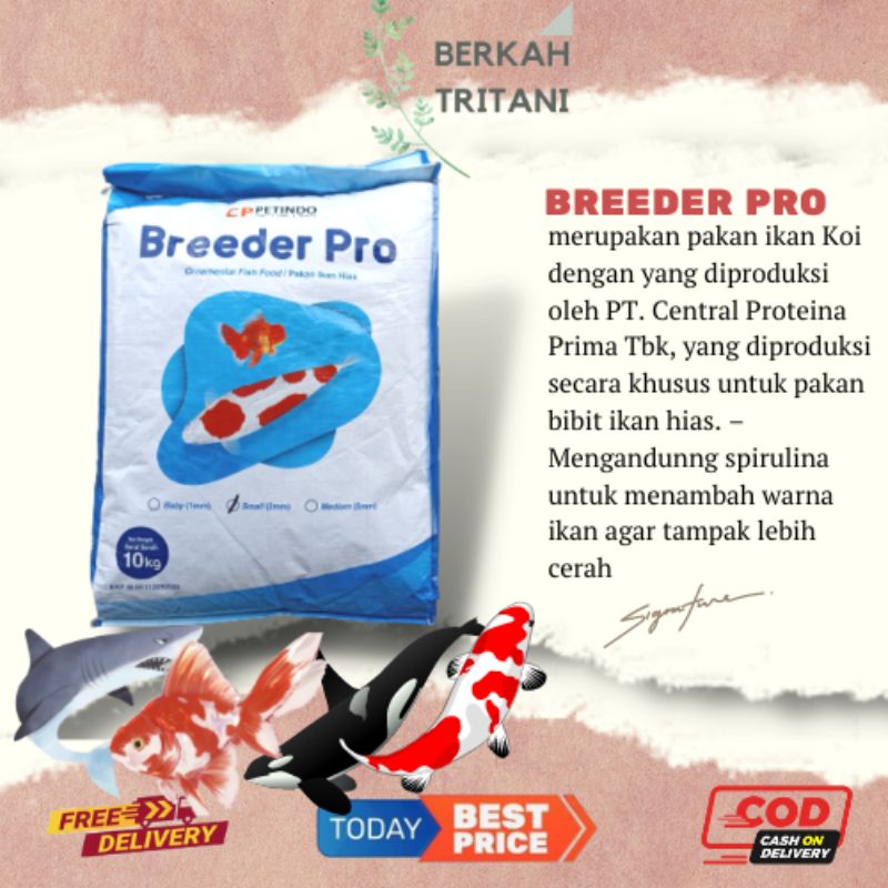 Jual Breeder pro 10 Kg koi food 5 mm 2mm 1mm makanan pakan pelet ikan ...