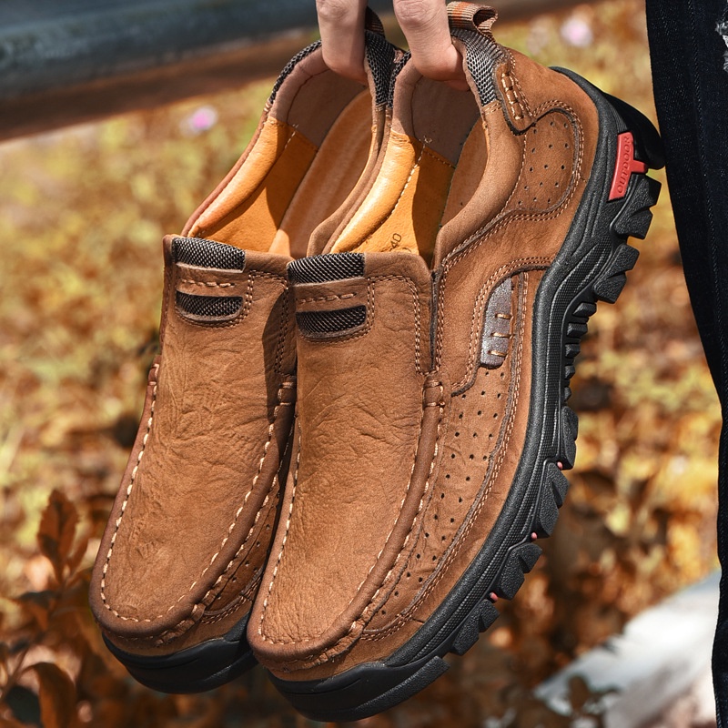 Jual Sepatu Hiking Sepatu Luar 2022 Ukuran Besar Kulit Sapi Sepatu Pria ...