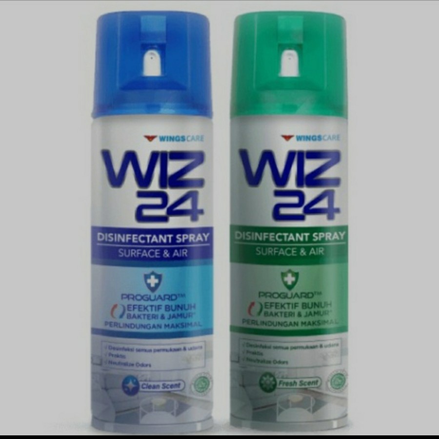 Jual WIZ 24 Disinfectant Spray Aerosol 300ml - Surface & Air | Shopee ...