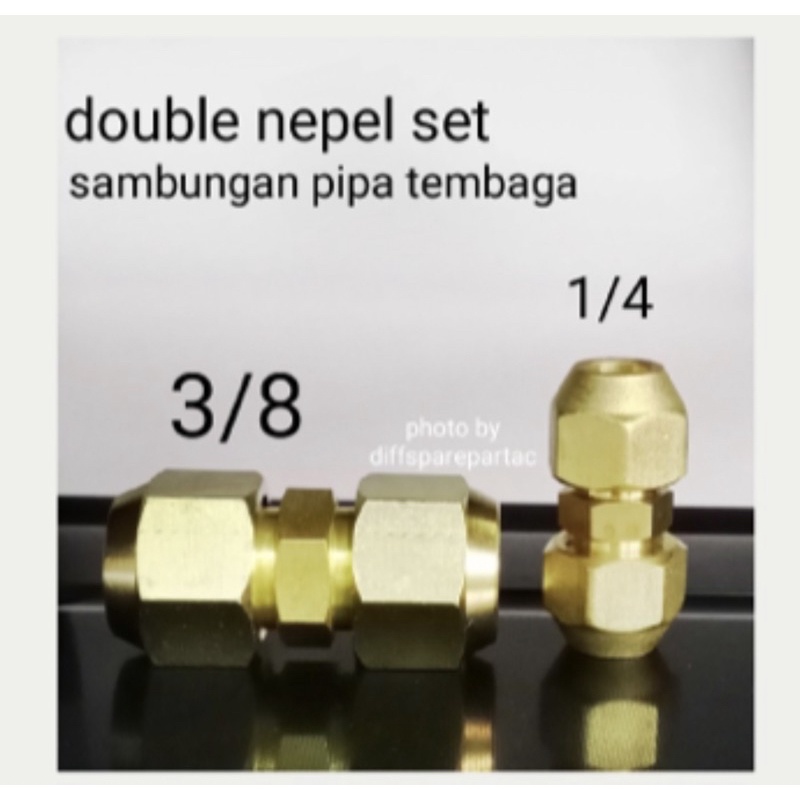 Jual Double Naple sambungan nepel AC 1/4 & 3/8 | Shopee Indonesia