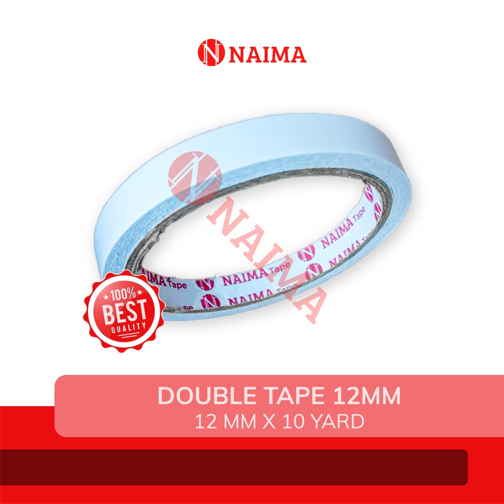Jual Double Tape 12mm x 10 Yard / Double Tip 1/2 Inch Naima | Shopee ...