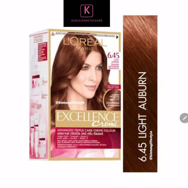 Jual Loreal excellence cream 6.45 light auburn | Shopee Indonesia