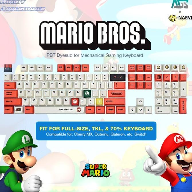 Jual Keycaps Super Mario Bros Pbt Dyesub For Mechanical - Gaming ...