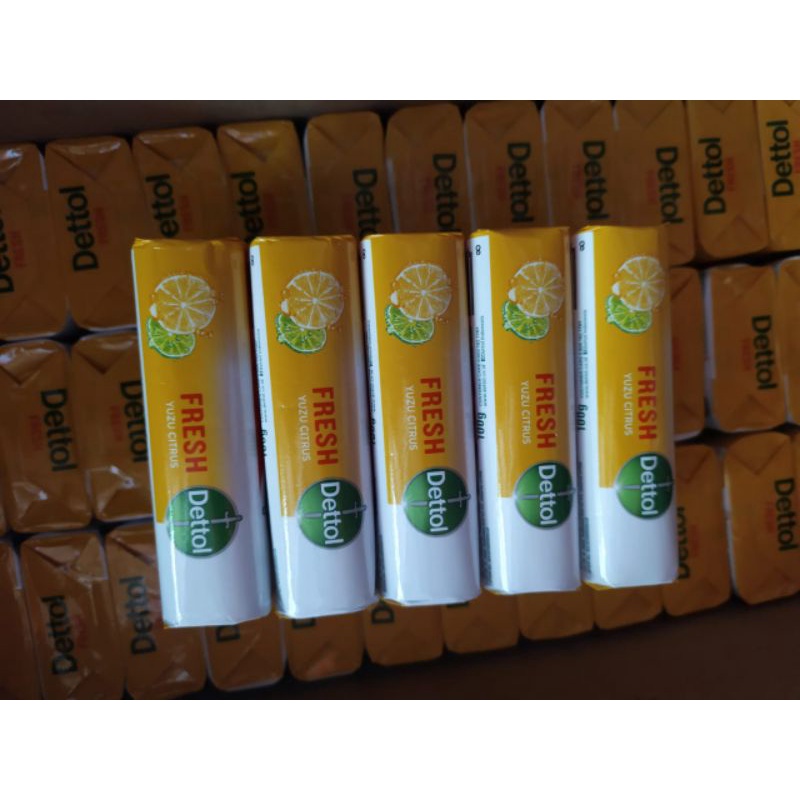 Jual Dettol Sabun Mandi Batang isi 5 pcs skin care fresh invigorate lemon 100 g soap bar 100g ...