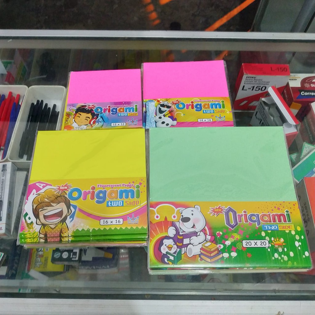 Jual Origami Cetak Reject 2 sisi warna / kertas lipat / isi 22 lembar ...