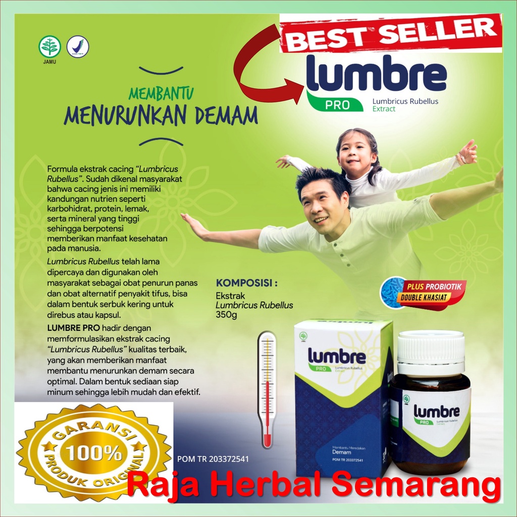 Jual Lumbre Pro 30 Kapsul Ekstrak Cacing Obat Herbal typus Demam Panas ...
