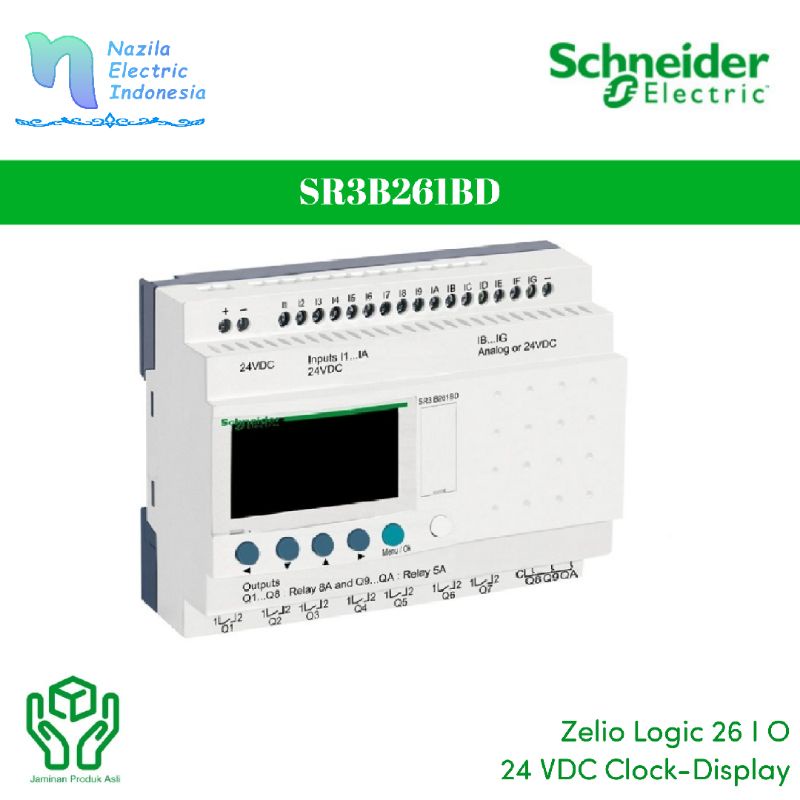 Jual Schneider Zelio SR 26 I/O Rel 24 VDC SR3 B261BD / SR3B261BD ...