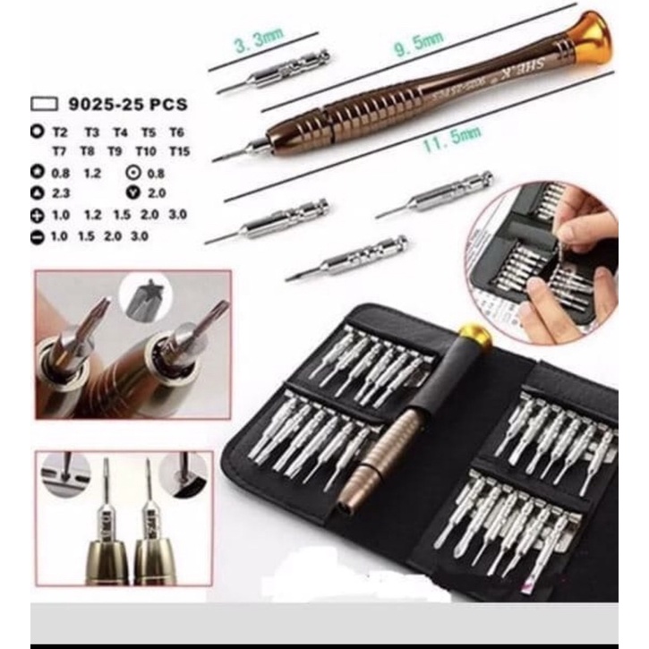 Jual Obeng Reparasi 25pcs Fatick DK-7666 Obeng Fatick Plus Dompet Obeng ...