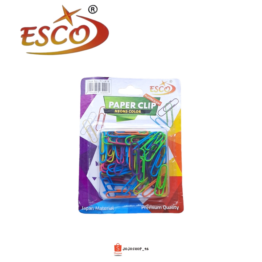 Jual Klip Kertas | Trigonal Clip | Paper Clip Warna Metalik ESCO PC-878 ...