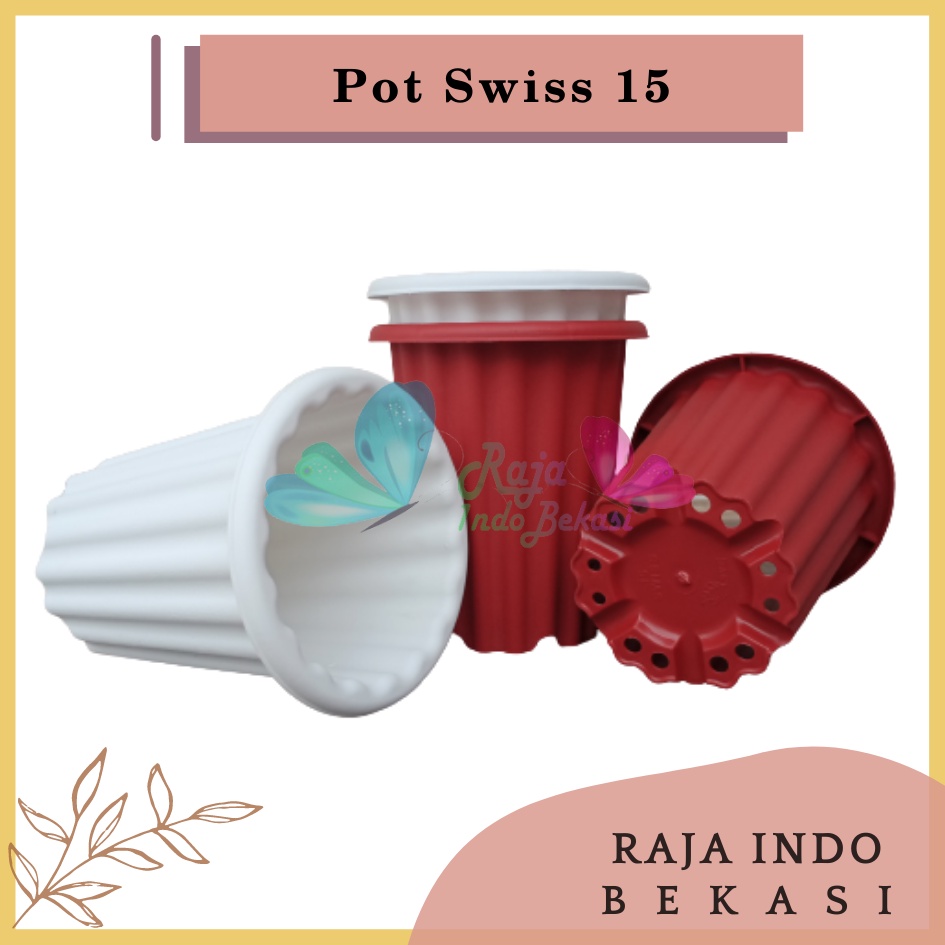 Jual Pot Swiss 15 Putih Bening Transparan Hitam Merah Bata Merah Coklat ...