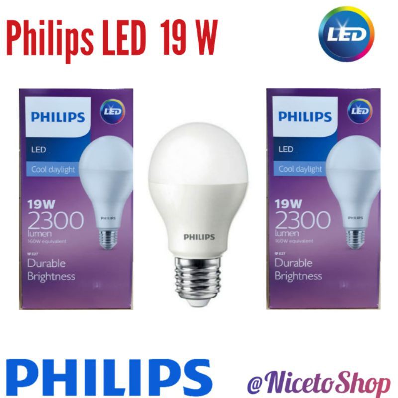 Jual Lampu Bohlam LED Philips 19W E27 Putih | Shopee Indonesia