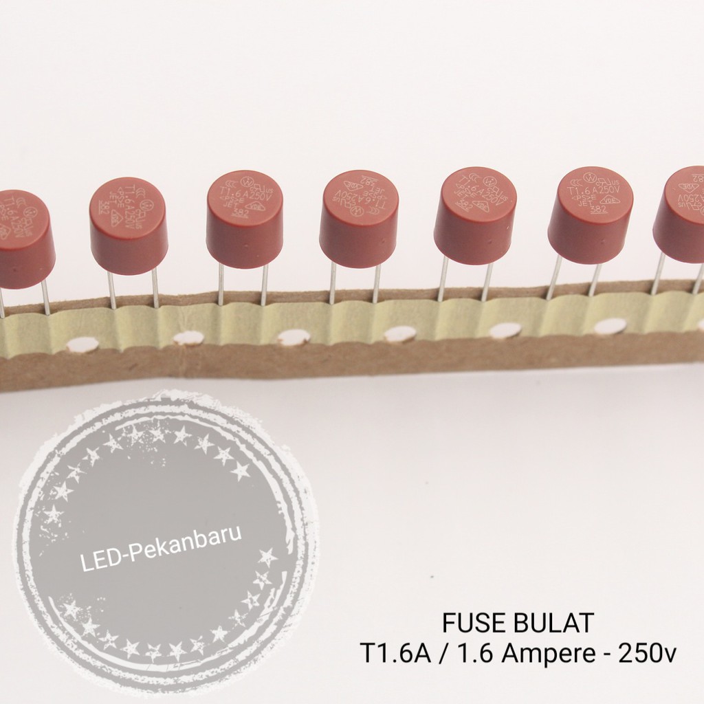 Jual FUSE BULAT T1.6A 1.6A 250V PLATIK SILINDER 1.6 A SOLDER LCD LED TV ...