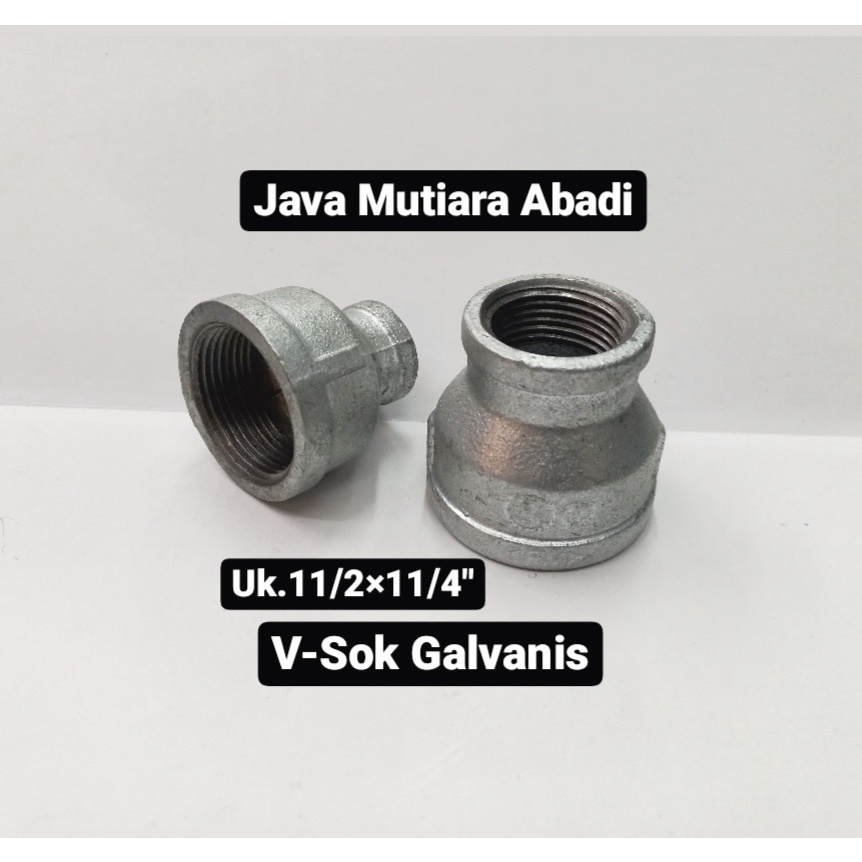 Jual V-Sok Galvanis Besi size.11/2 x 11/4'' drat BSPT (G) | Shopee ...