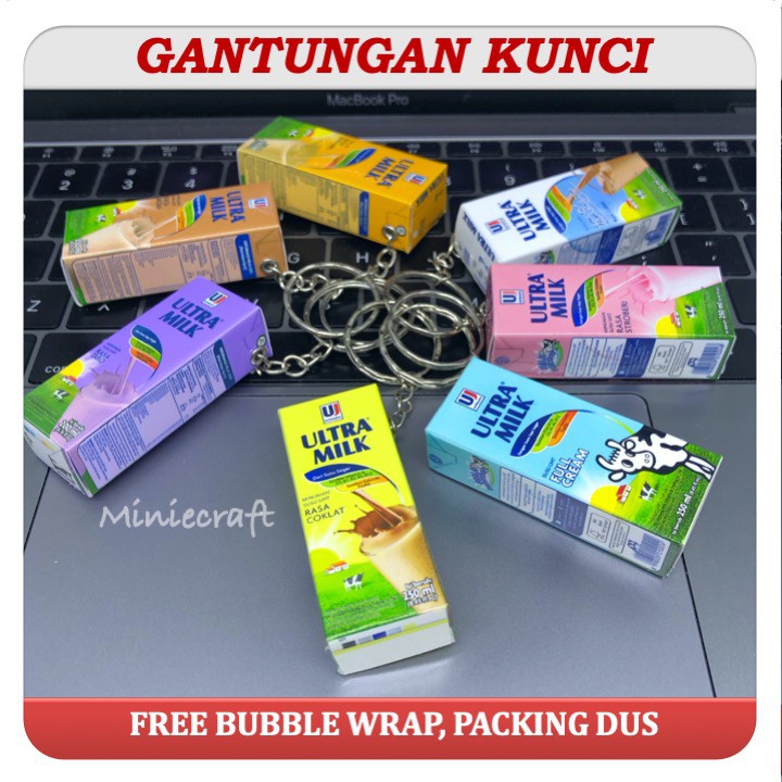 Jual GANCI - GANTUNGAN KUNCI MINIATUR SUSU ULTRA MILK | Shopee Indonesia