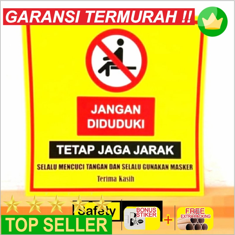 Jual Grosir SIGN STICKER K3 RAMBU SAFETY JANGAN DIDUDUKI JAGA JARAK ...