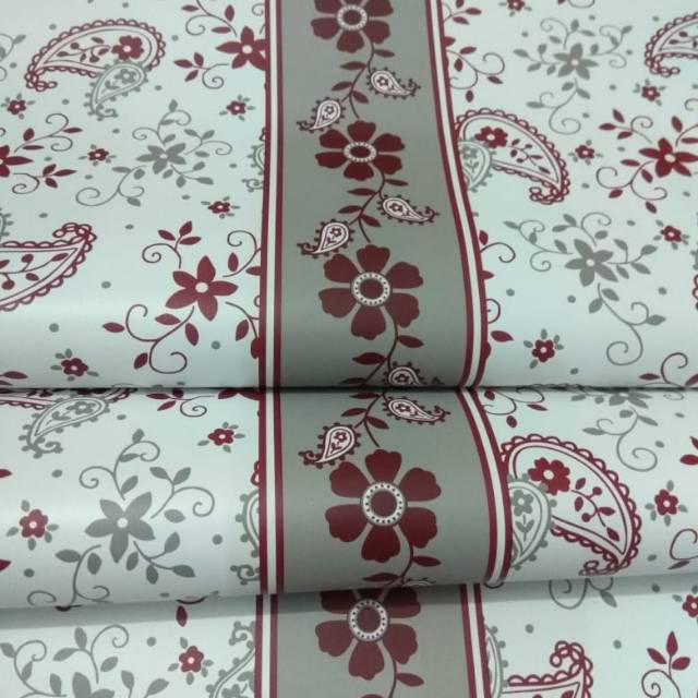 Jual Wallpaper Motif Batik Bunga Merah - Uk. 45 CM x 10 mtr - Wallpaper ...