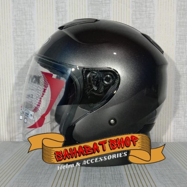 Jual HELM KYT KYOTO R SOLID GUN METAL | HELM SNI | Shopee Indonesia