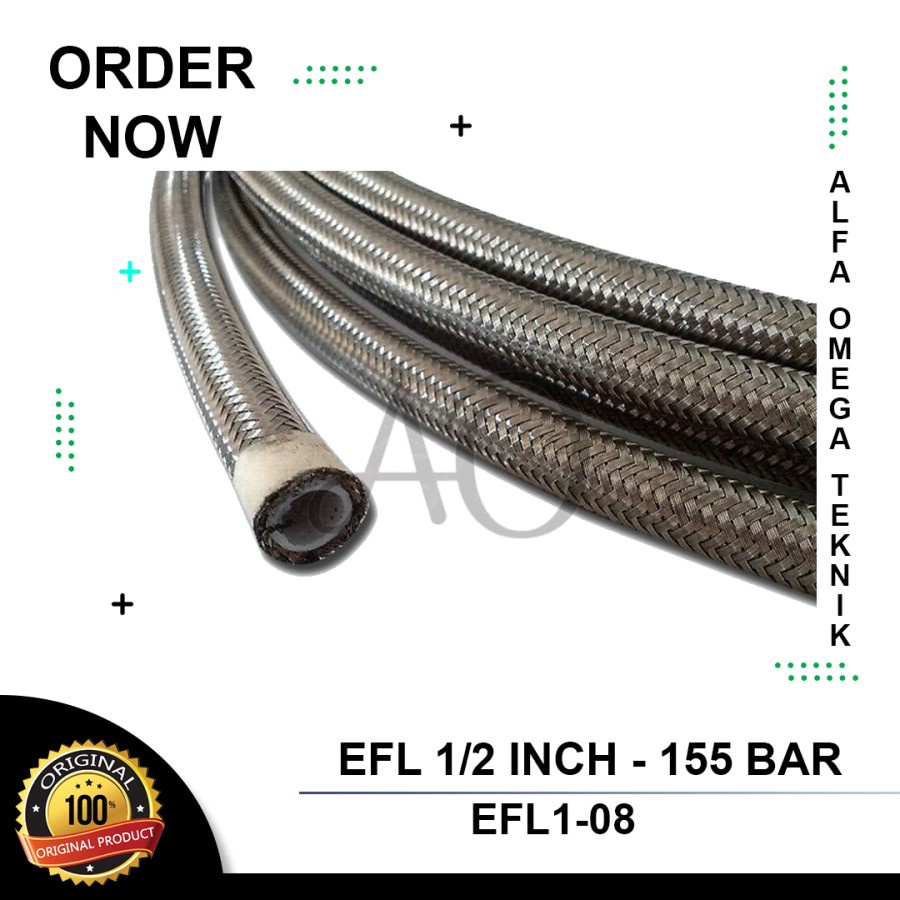 Jual SELANG FLEXIBLE TEFLON 1/2 INCH STEAM HOSE TUBING TEFLON PTFE ...