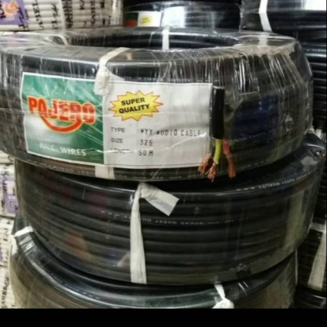 Jual Kabel listrik pajero hitam serabut 3x2,5 ,kabel hitam listrik rol ...