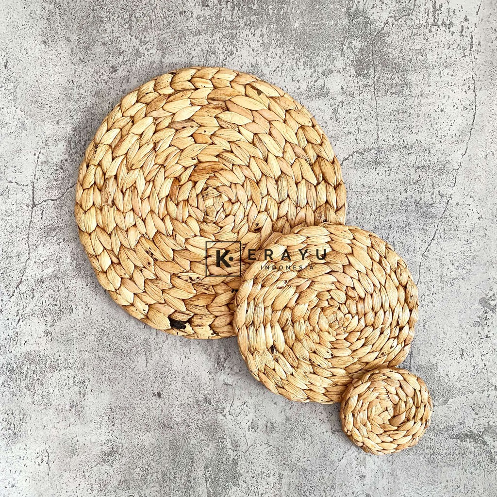 Jual Alas Anyaman Enceng Gondok / Placemat Anyaman / Alas Piring ...