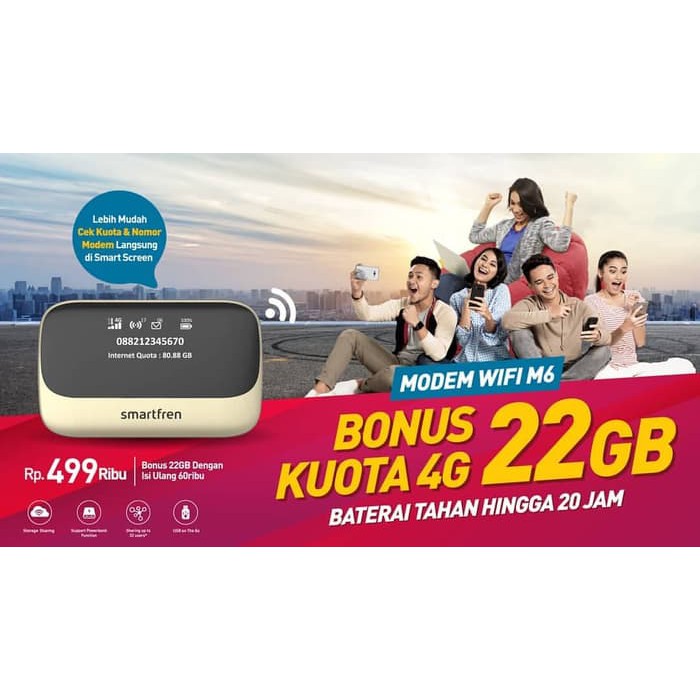 Jual Mifi Modem Wifi Router 4G Powerbank Smartfren Andromax M5 BONUS ...