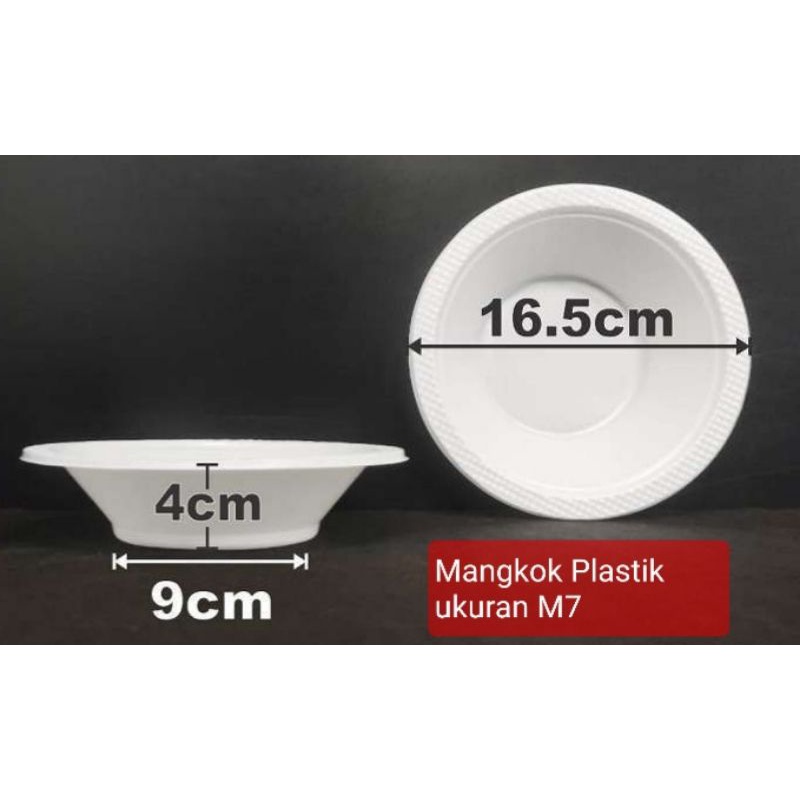 Jual MANGKOK plastik 50pcs M7 / MANGKOK plastik M7 murah sekali pakai ...