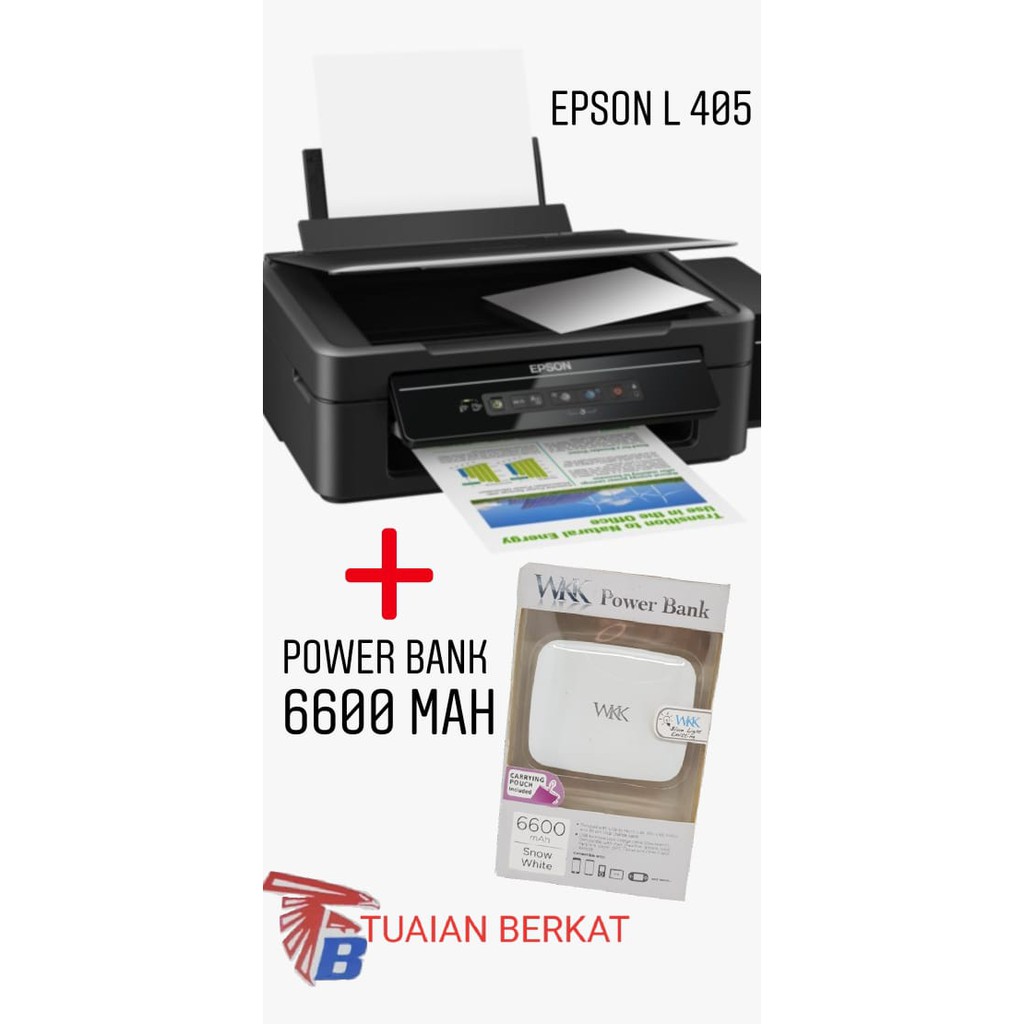 Jual Printer EPSON L405 (Print - Scan - Copy - WIFI) + power Bank 6600 MAH | Shopee Indonesia