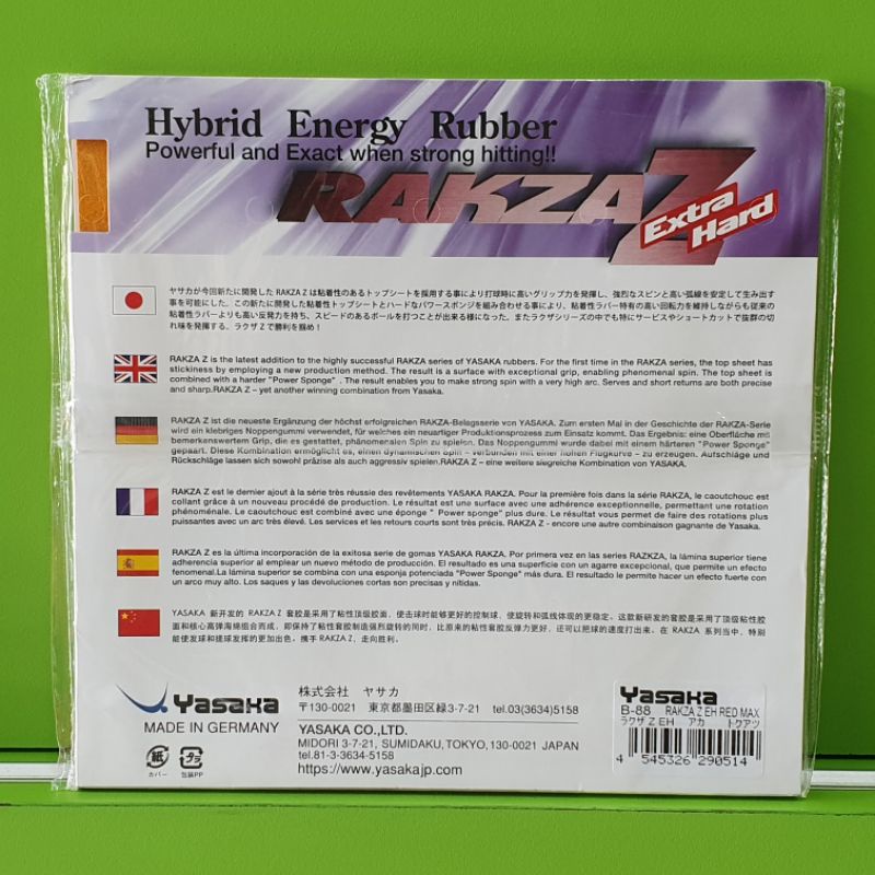 Jual yasaka rakza z extra hard max rubber karet ping pong | Shopee Indonesia