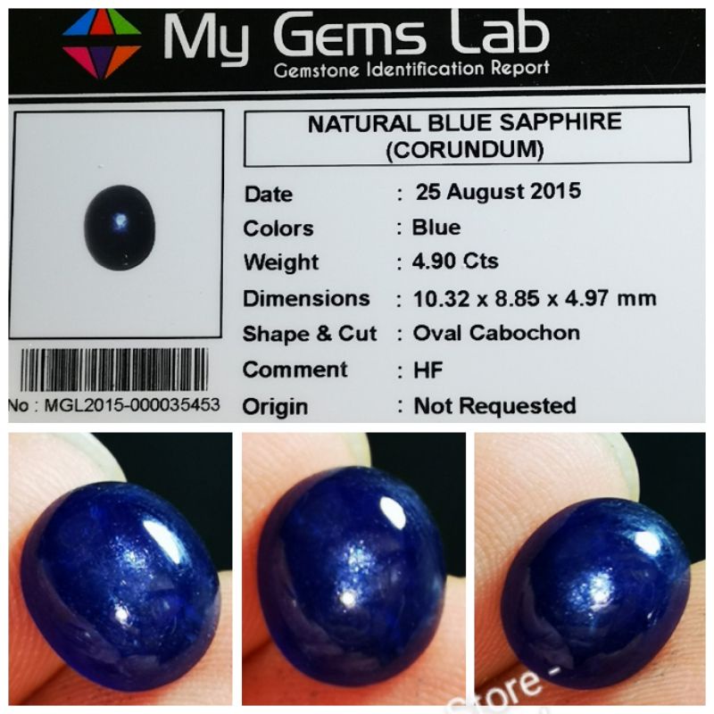 Jual Batu Blue Sapphire Top Colour Ceylon Hot Kristal Plus Memo My Gems ...