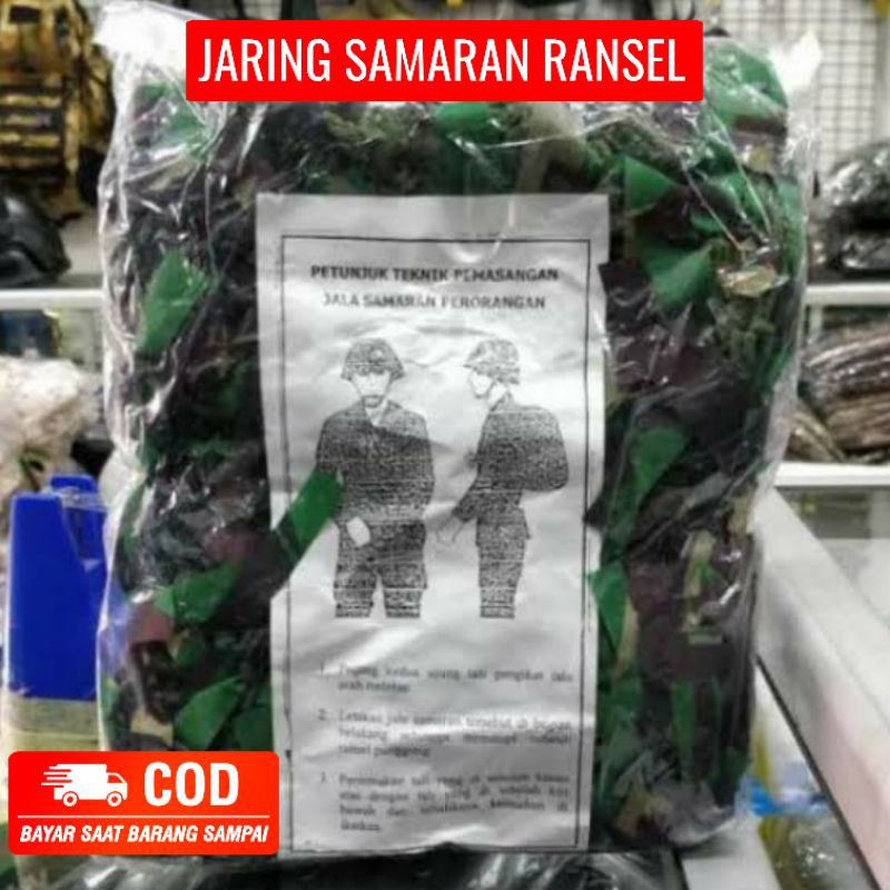 Jual (COD) SAMARAN RANSEL / SAMARAN HELEM TNI JARING SAMARAN | Shopee ...